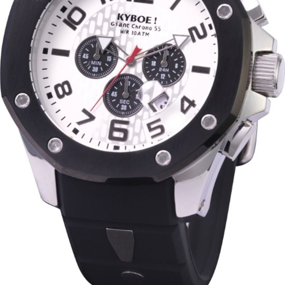 KYBOE | Accessories | Kyboe Port Silver Shadow Chronograph 48mm Watch ...